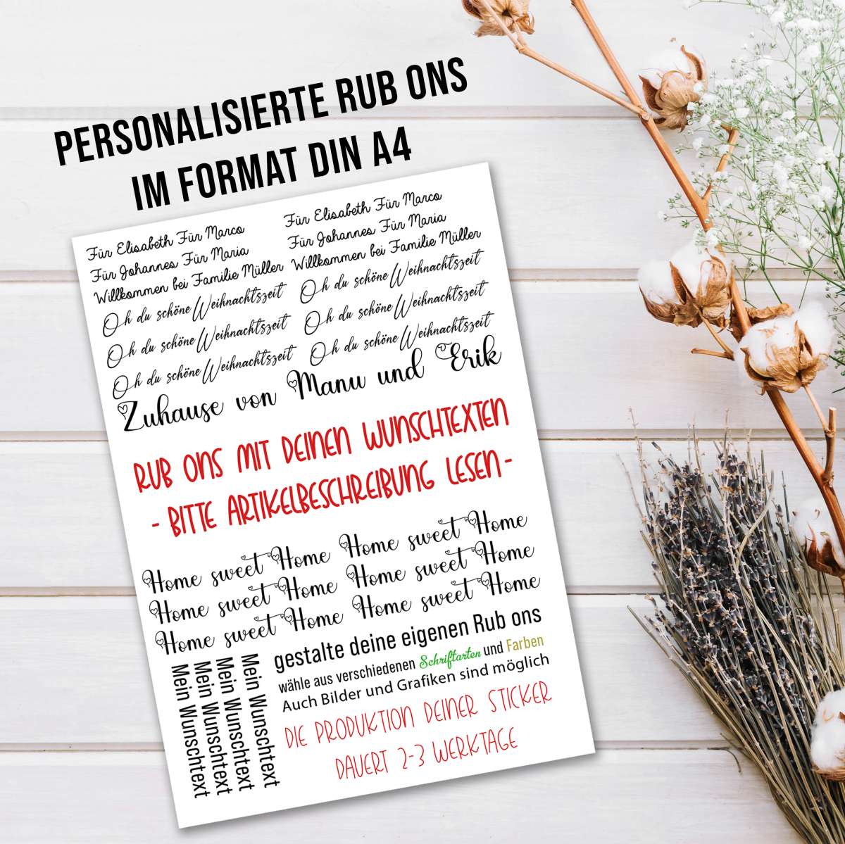 ☀️ Rub-On Sticker | Selbst designen und große Auswahl an Motiven