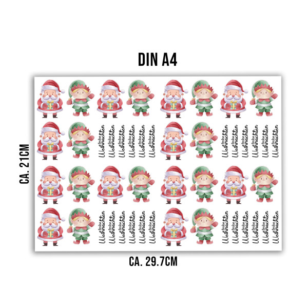 Rubon Sticker - Motiv Weihnachtsmann und Elf
