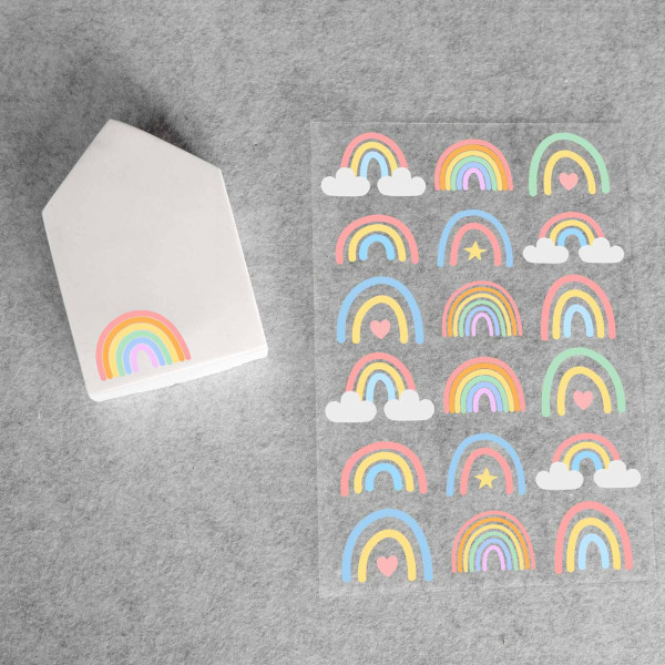 Rubon Sticker - Motiv Regenbogen Pastell