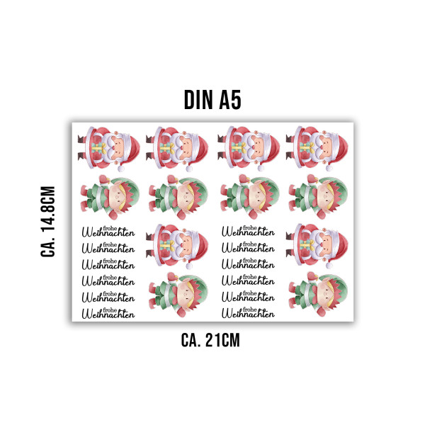 Rubon Sticker - Motiv Weihnachtsmann und Elf